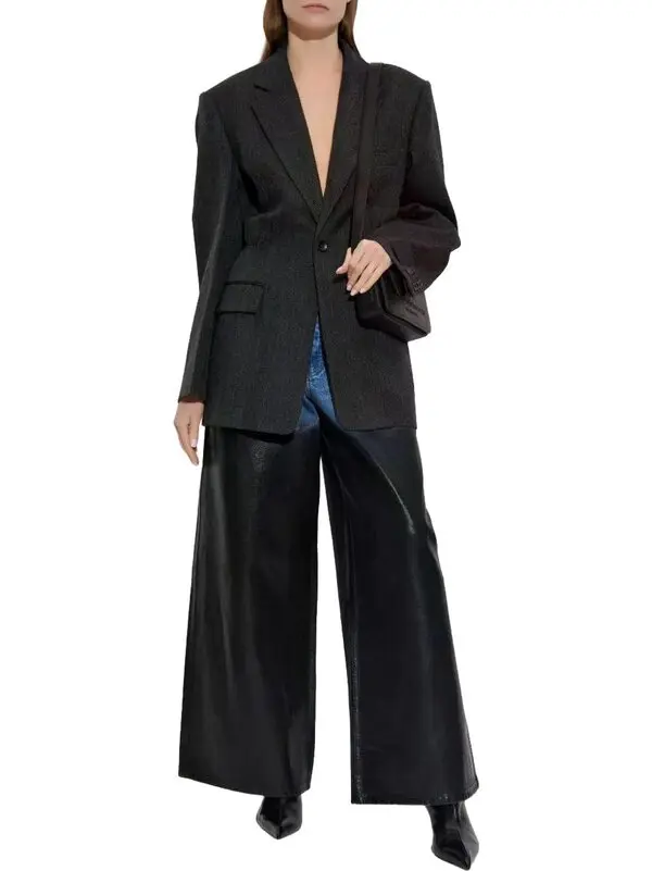 Alexander Wang Cinched-waist Wool-twill Blazer - Grey