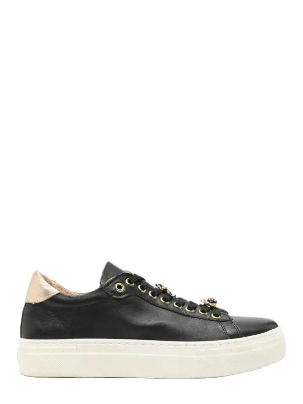 SERGIO MORETTI FIRENZE Metallic Panel Sneakers With Embellishments - Black