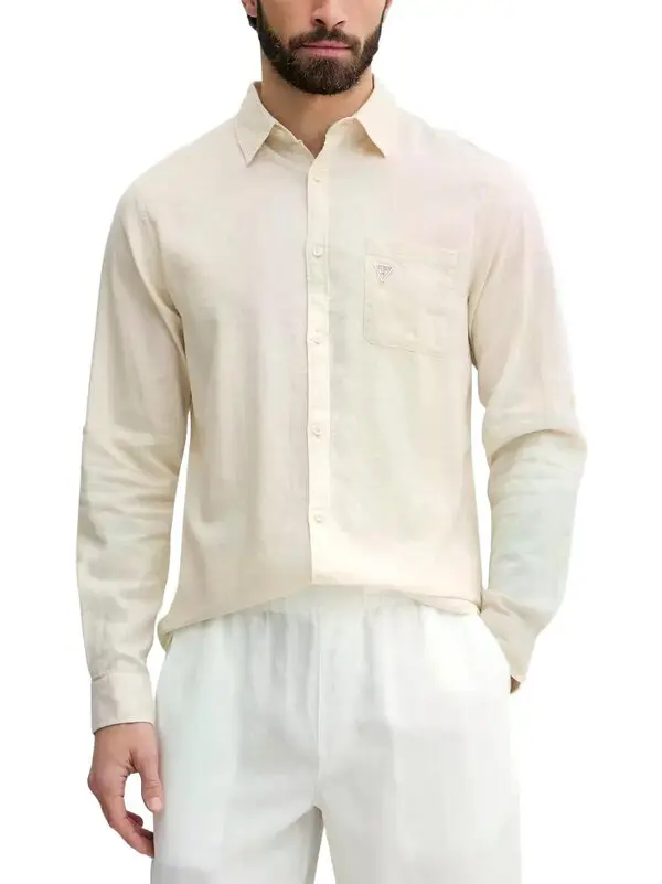 Guess Logo-patch Shirt - Neutrals