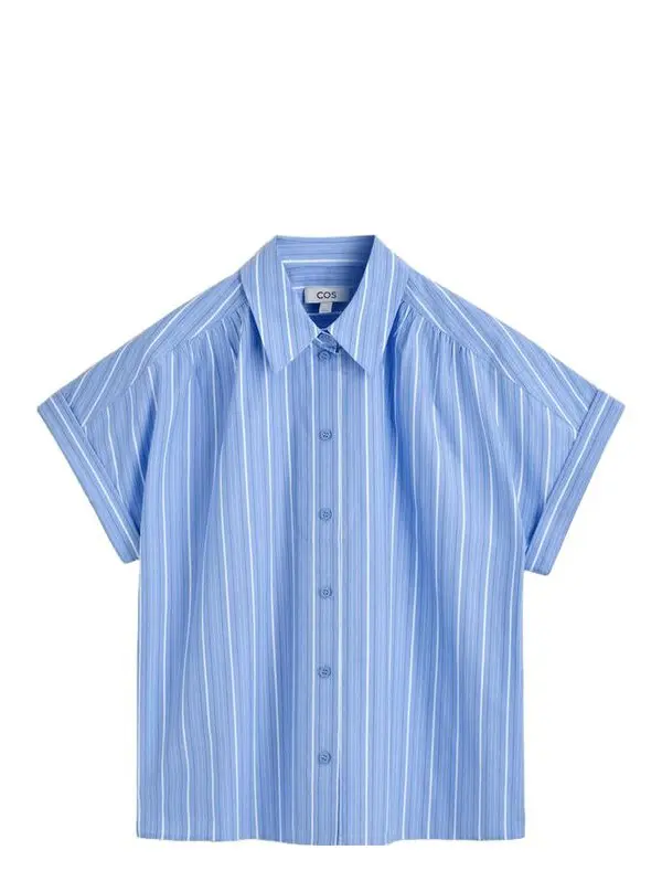 Cos Striped Short-sleeve Shirt - Blue