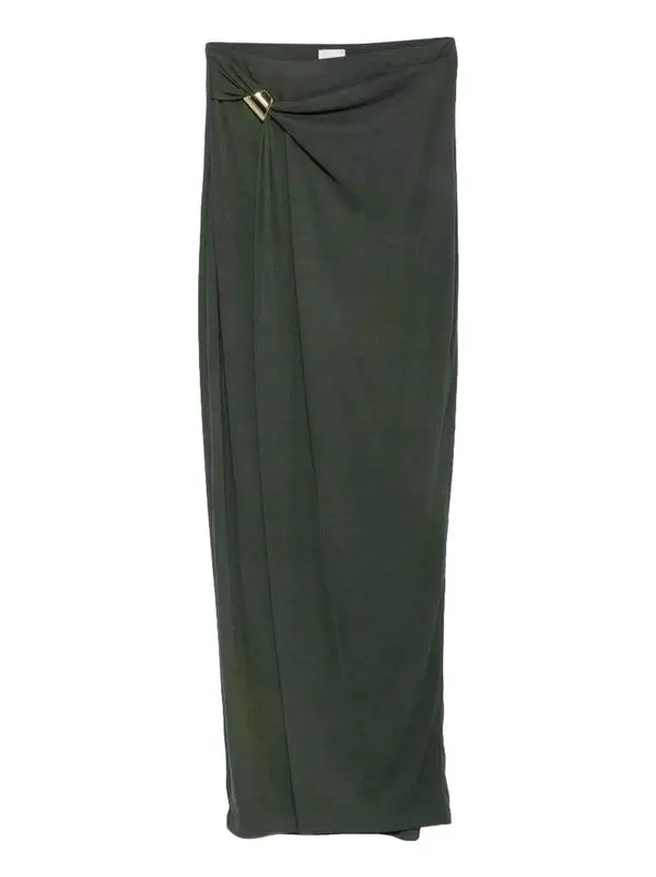 Nanushka Tozi Draped Hardware Maxi Skirt - Green