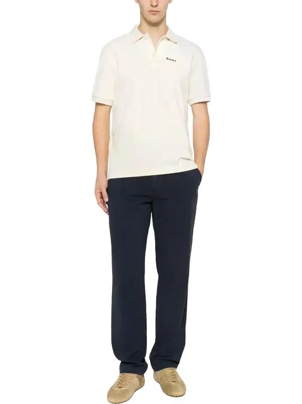 Gant Logo-print Piqué Polo Shirt - Neutrals