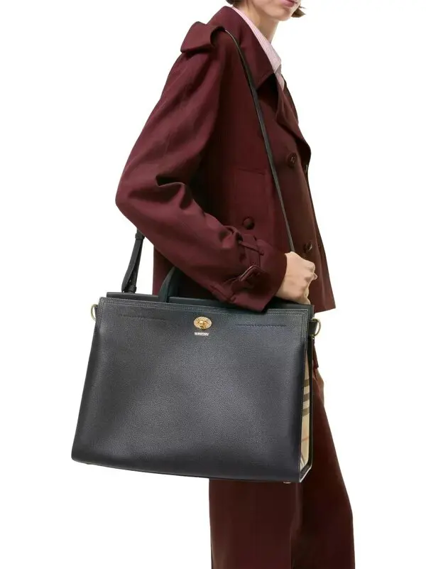 Burberry Medium Cotswolds Check Tote - Black