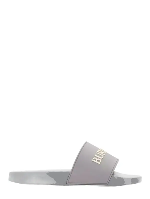 Burberry Logo Slides Made In Italy - Grey