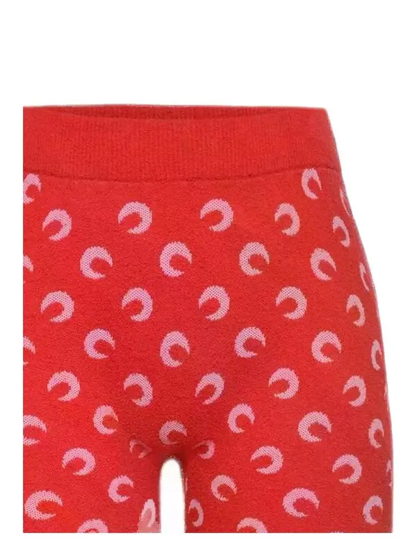 MARINE SERRE Moon Jacquard Bouclette Shorts - Red