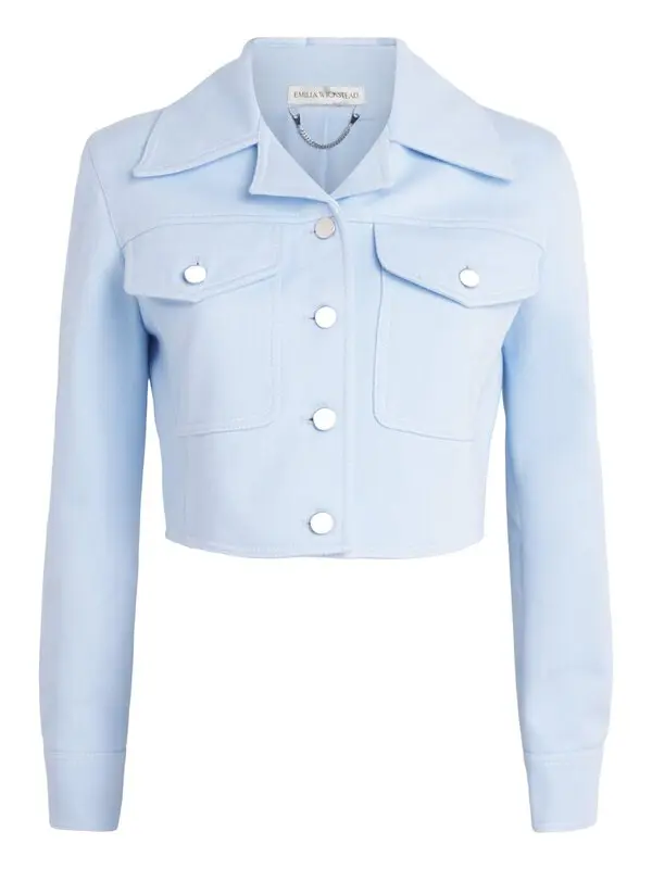 EMILIA WICKSTEAD Cropped Denim Jacket - Blue
