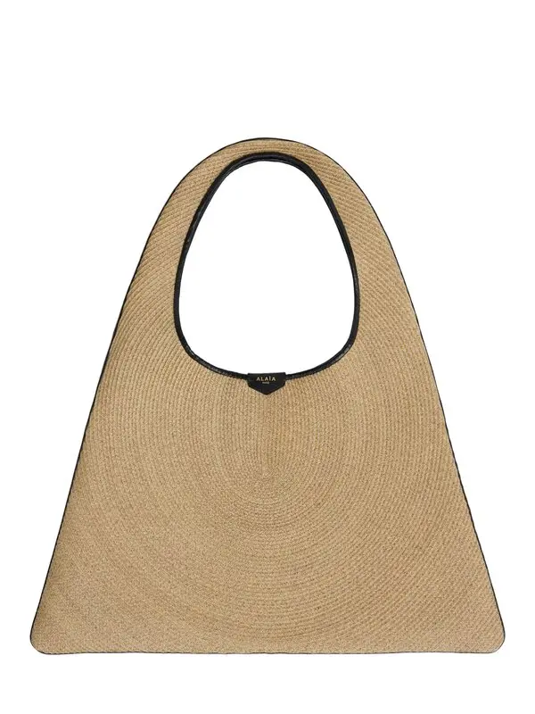 Alaïa Raffia Hobo Tote Bag - Beige