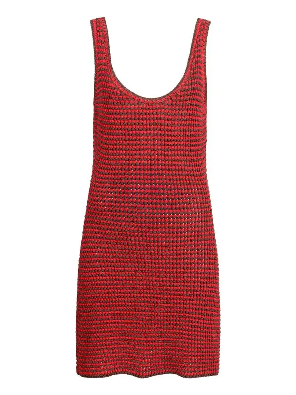 Alaïa Cotton Knit Tank Mini Dress - Brown