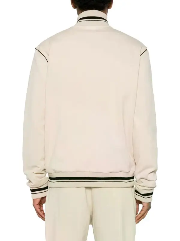 Iceberg Striped Trim Zip-up Sweatshirt - Neutrals