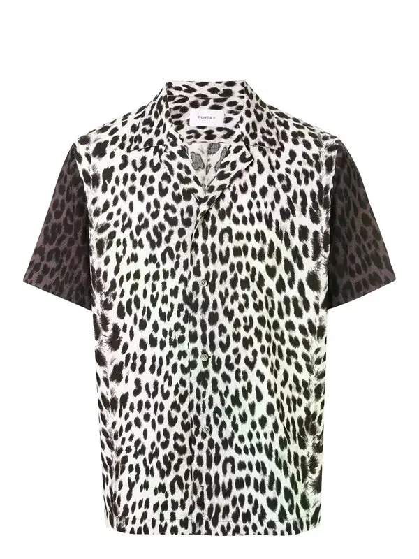 PORTS V Leopard Print Short Sleeve Shirt - Leopard A