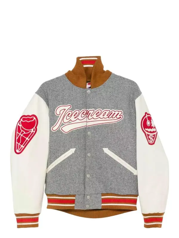 ICECREAM Logo Patch Bomber Jacket - Grey