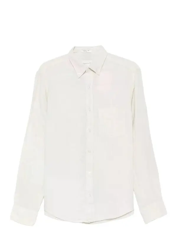 Gant Button-down-collar Chest-pocket Shirt - Neutrals