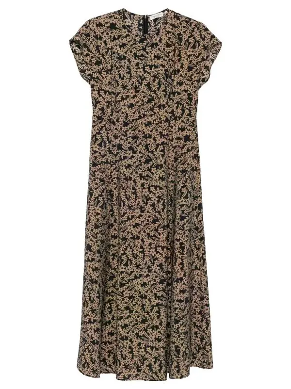 Marc O'polo Floral Print Cap Sleeve Dress - Blue