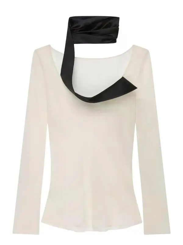 Givenchy Asymmetrical Silk Blouse - Neutrals