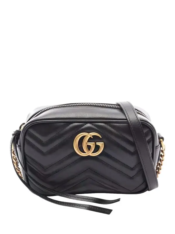 Gucci Mini Marmont Matelassé Leather Crossbody Bag - Black