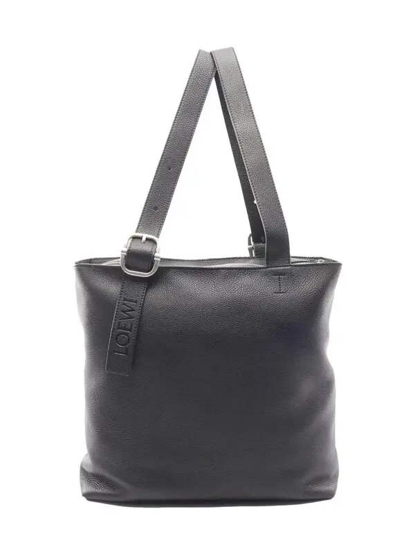Loewe Leather Loop Tote Bag - Black
