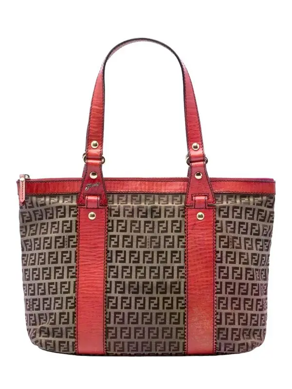 Fendi Zucchino Canvas Tote Bag - Red