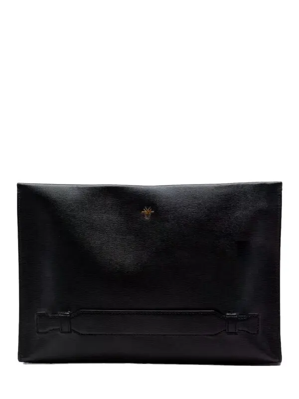 Dior 2018 Leather Bee Clutch Bag - Black