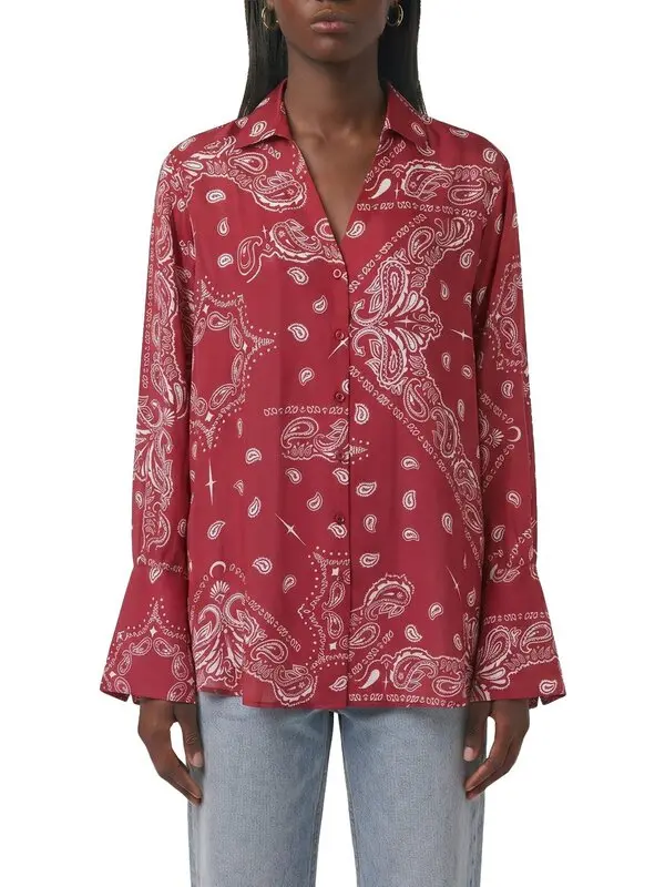 VENUJA Paisley Print Shirt - Navy