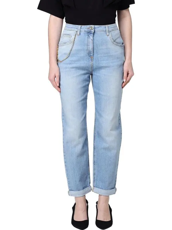 Elisabetta Franchi Embellished Chain Jeans - Denim