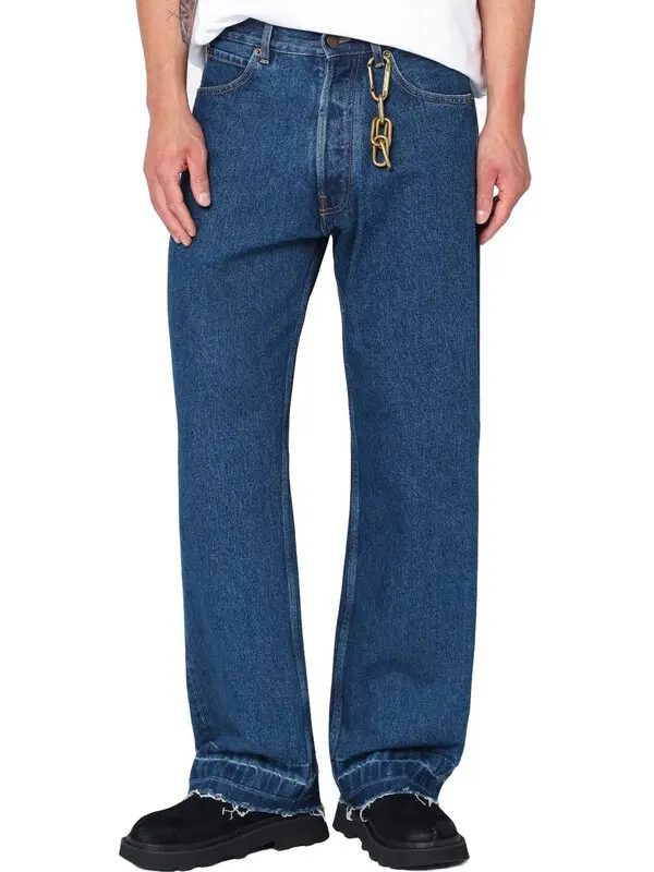DARKPARK Straight Leg Jeans With Detachable Keychain - Blue