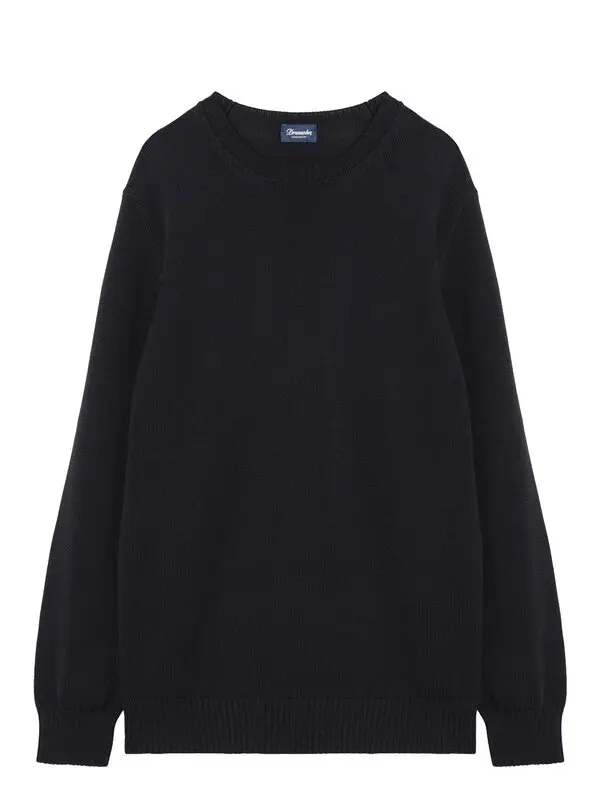 DRUMOHR Crew Neck Cotton Sweater - Blue