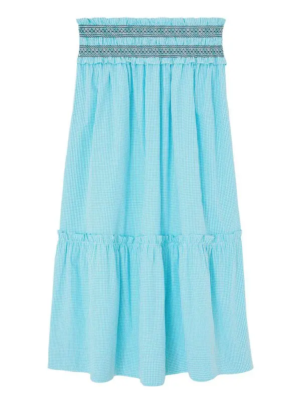 GANNI Convertible Gingham Skirt/dress - Blue