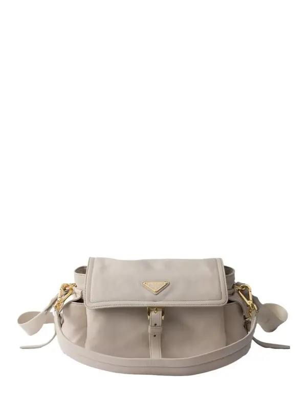 Prada Medium Nappa Leather Shoulder Bag - Chalk White