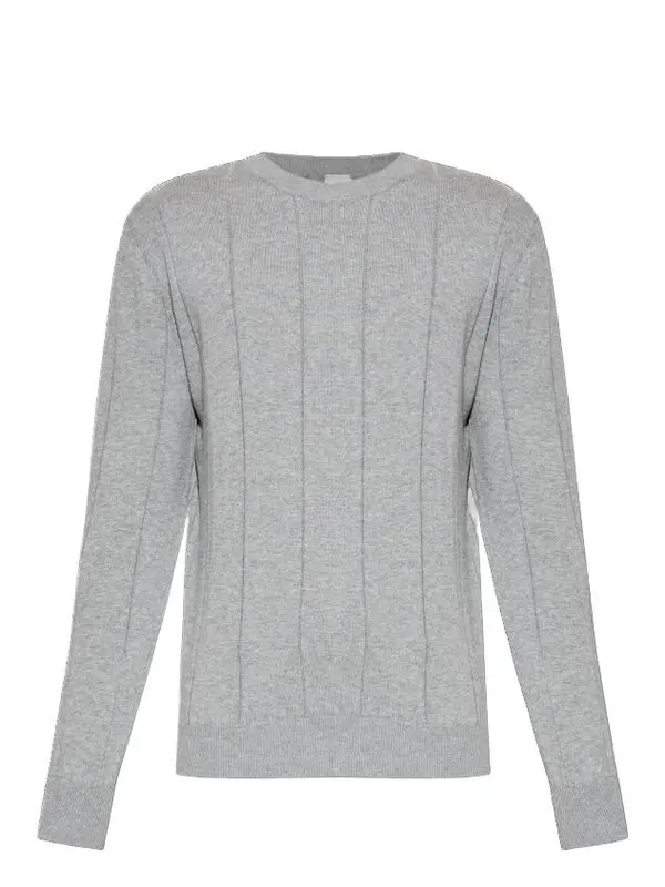 Eleventy Ribbed Crew Neck Sweater - Gray