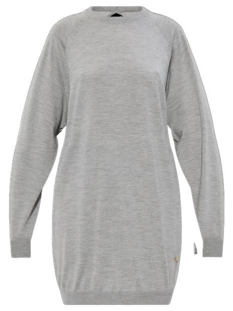 Moschino Plaque Open-back Mini Dress - Gray