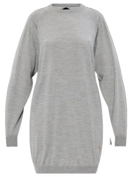 Moschino Plaque Open-back Mini Dress - Grey
