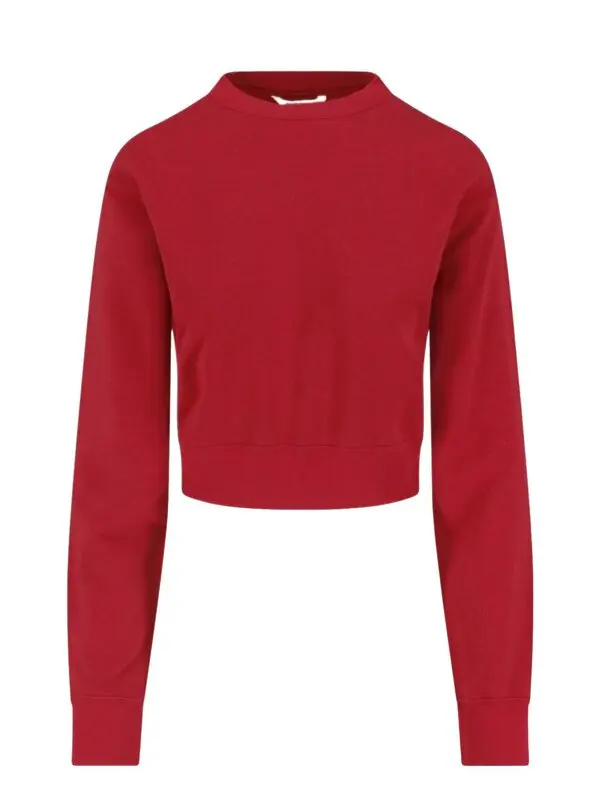 Auralee Cropped Crewneck Sweatshirt - Red