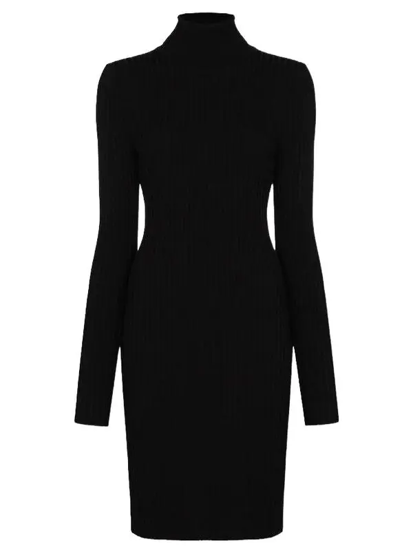 Wolford Ribbed Knit Long-sleeve Mini Dress - Black