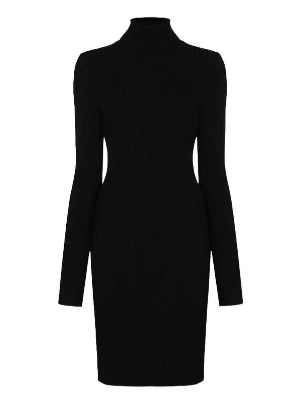 Wolford Ribbed Knit Long-sleeve Mini Dress - Black