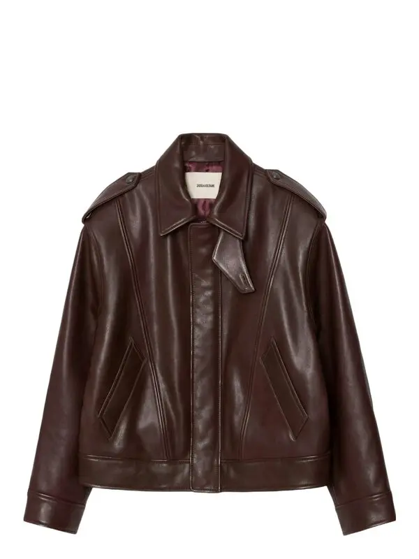 Zadig&Voltaire Kimo Leather Jacket - Wine Red