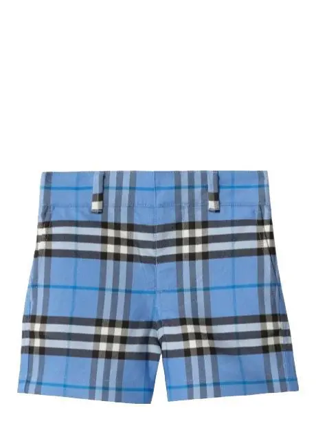 Burberry Check Oxford Shorts - Cornflower Blue