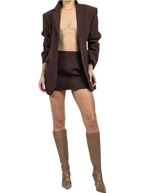 Wardrobe.NYC Contour Mini Skirt - Black