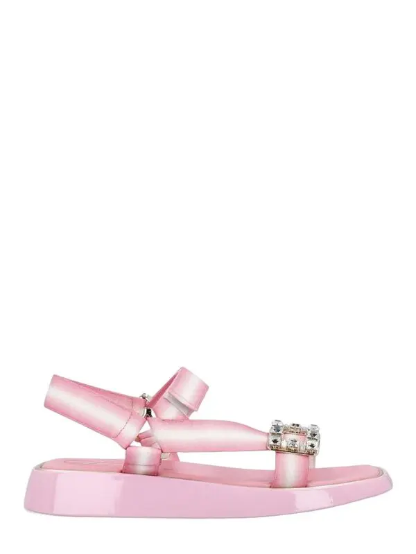 ROGER VIVIER Open-toe Sandals With Crystal Buckle - Pink