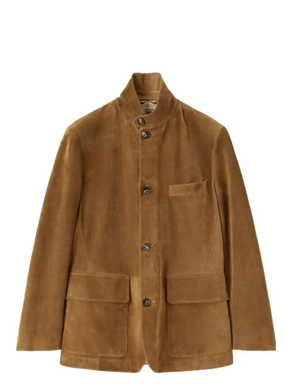 Loro Piana Roadster Jacket In Suede - Cognac