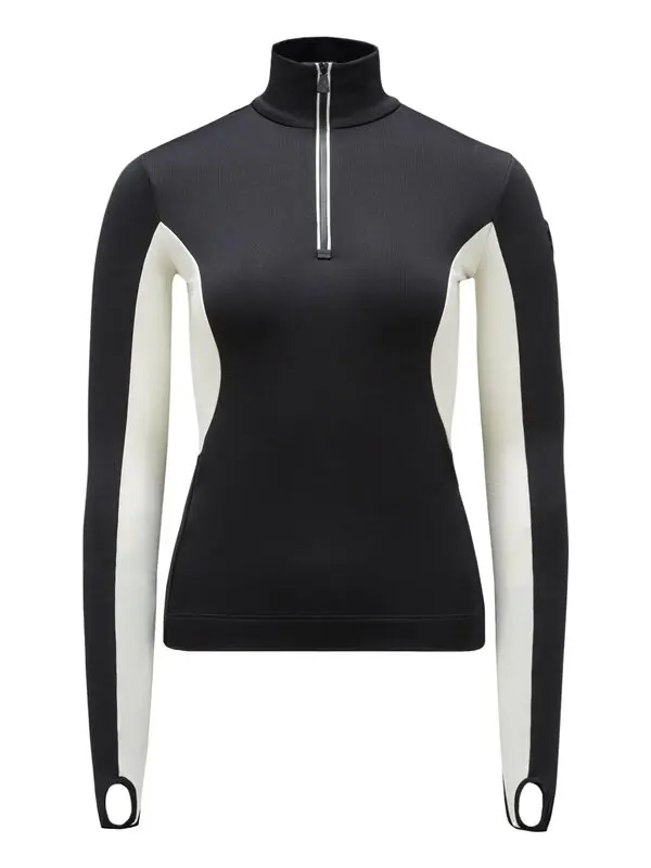 Moncler Half-zip High Neck Sweater - Black