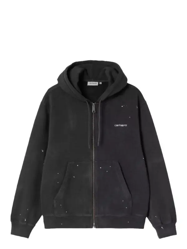 Carhartt Work In Progress Hooded Painter Jacket - Black, Destroy Wash, Splatter