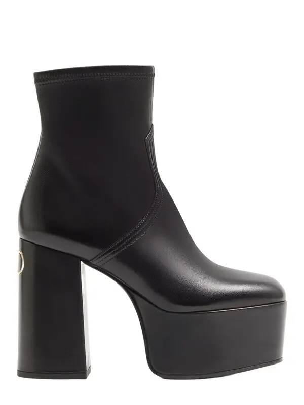Valentino Garavani Fawcette Platform Ankle Boot In Stretch Nappa - Black