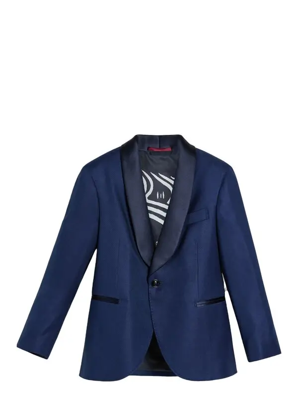 Brunello Cucinelli Silk Diagonal Tuxedo Jacket - Royal Blue