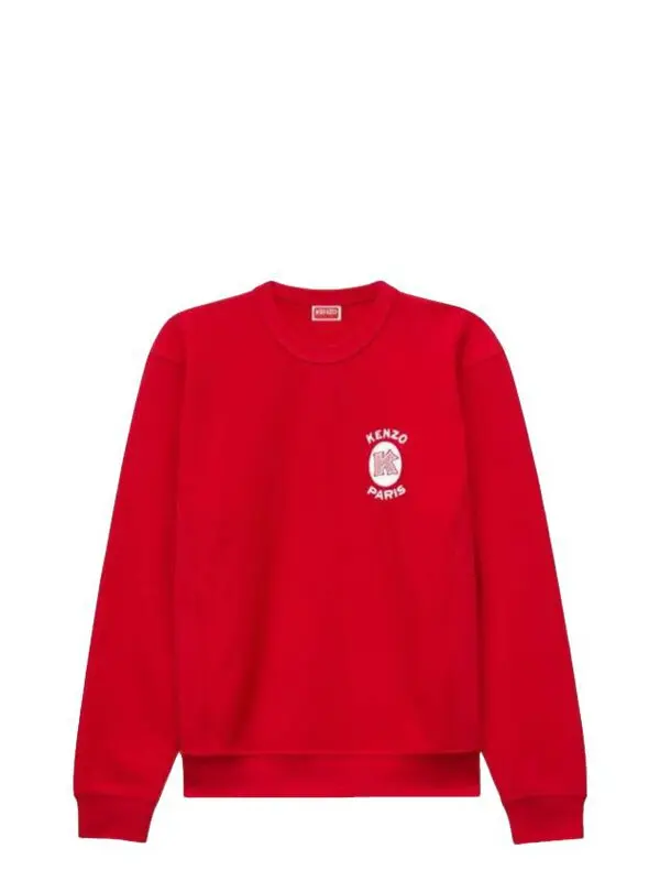 Kenzo Emblem Embroidered Cotton Sweatshirt - Cherry
