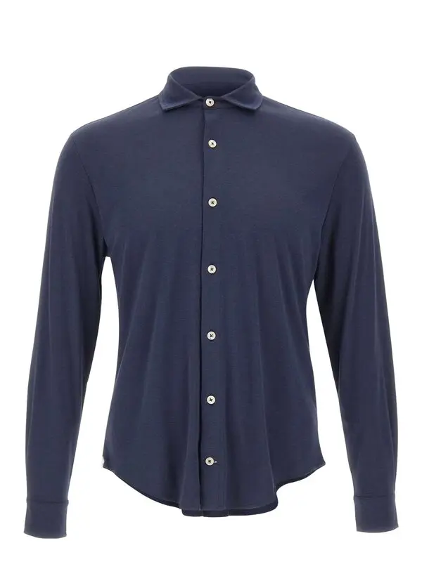 Eleventy Classic Collar Long-sleeve Shirt - Blue