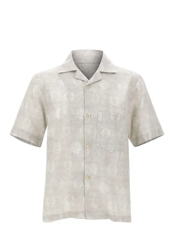 Eleventy Circle-pattern Bowling Shirt - White