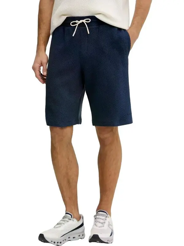 Guess Waffle Knit Drawstring Shorts - Blue