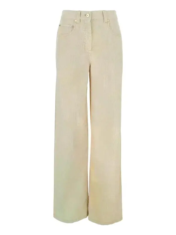 Brunello Cucinelli Beige Corduroy Monili Chain Trousers - Neutrals