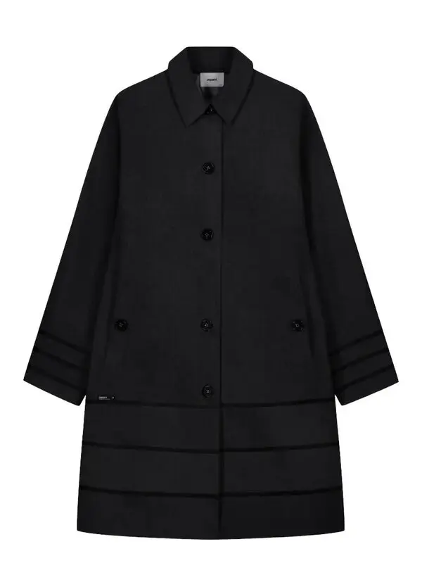 Coperni Tonal Stripes Tailored Coat - Black