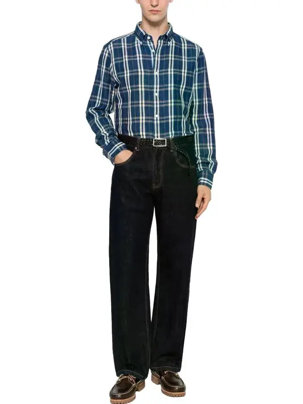 Gant Check-pattern Button-fastening Shirt - Blue